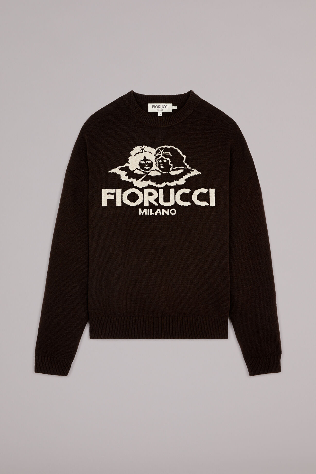Fiorucci Official Online Store | Unisex Milano Angels Knit Jumper Brown ...