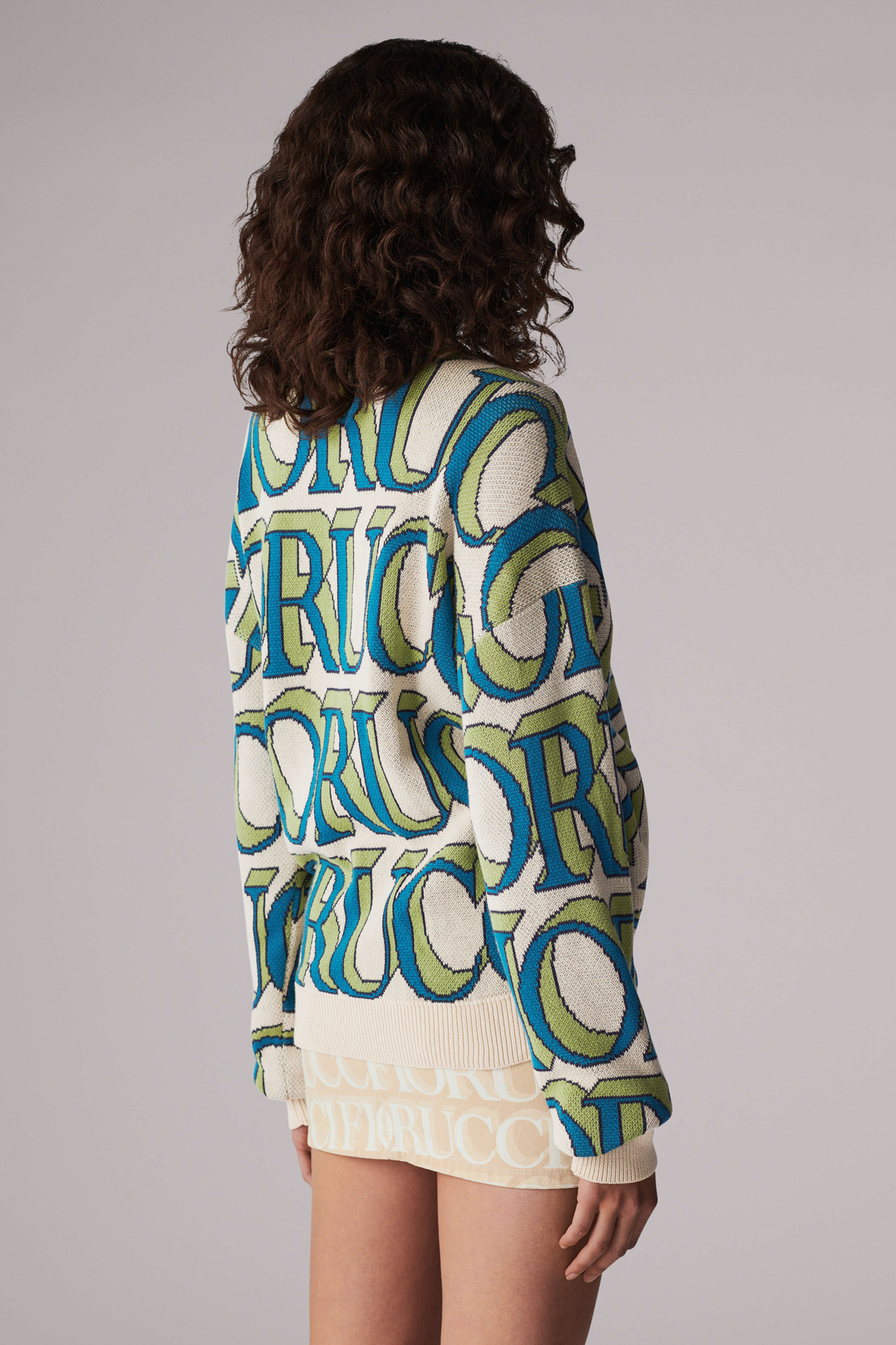 Fiorucci Official Online Store | Unisex Monogram Logo Knit Jumper Cream ...