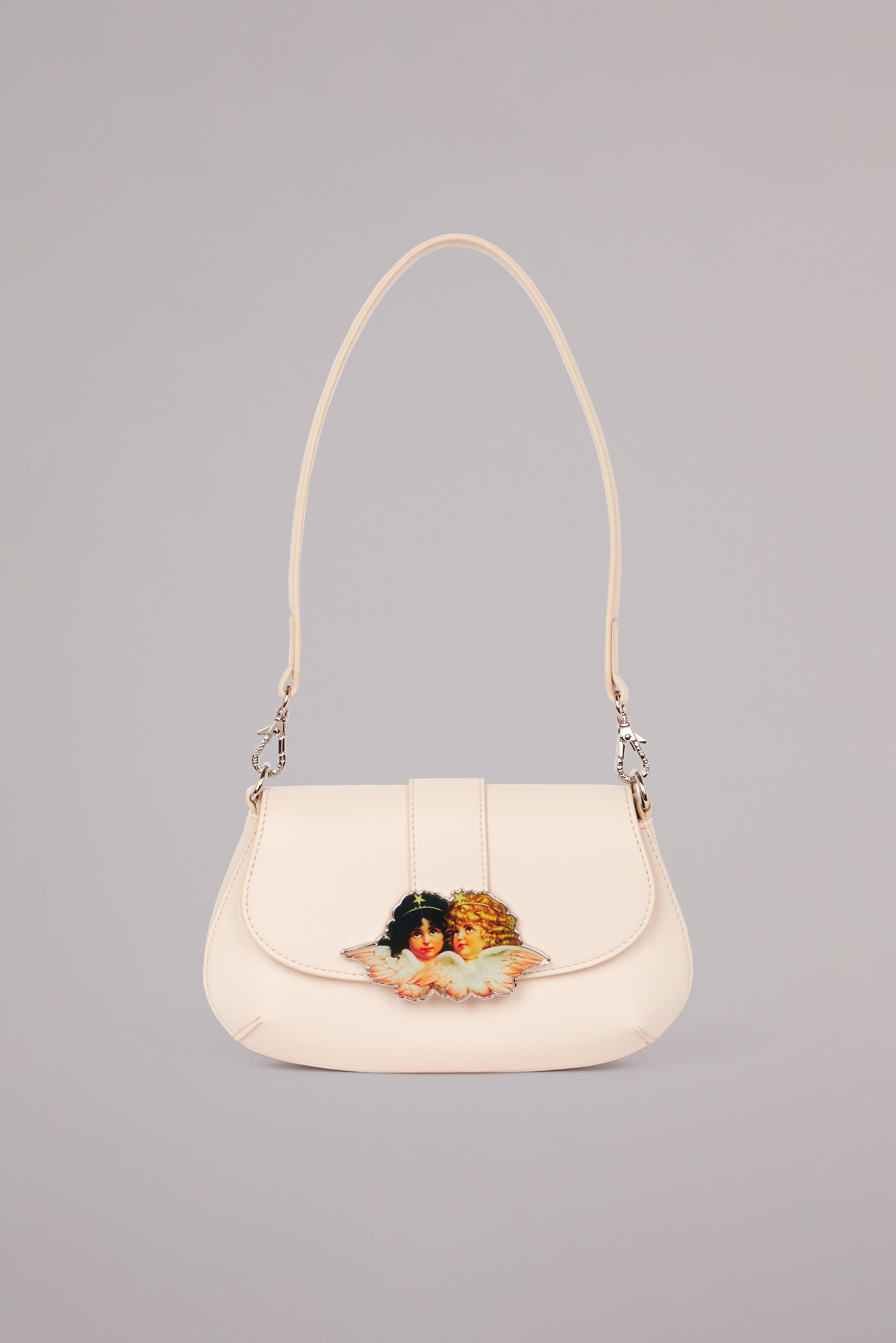 Fiorucci Official Online Store | Angels Plaque Shoulder Bag Cream ...