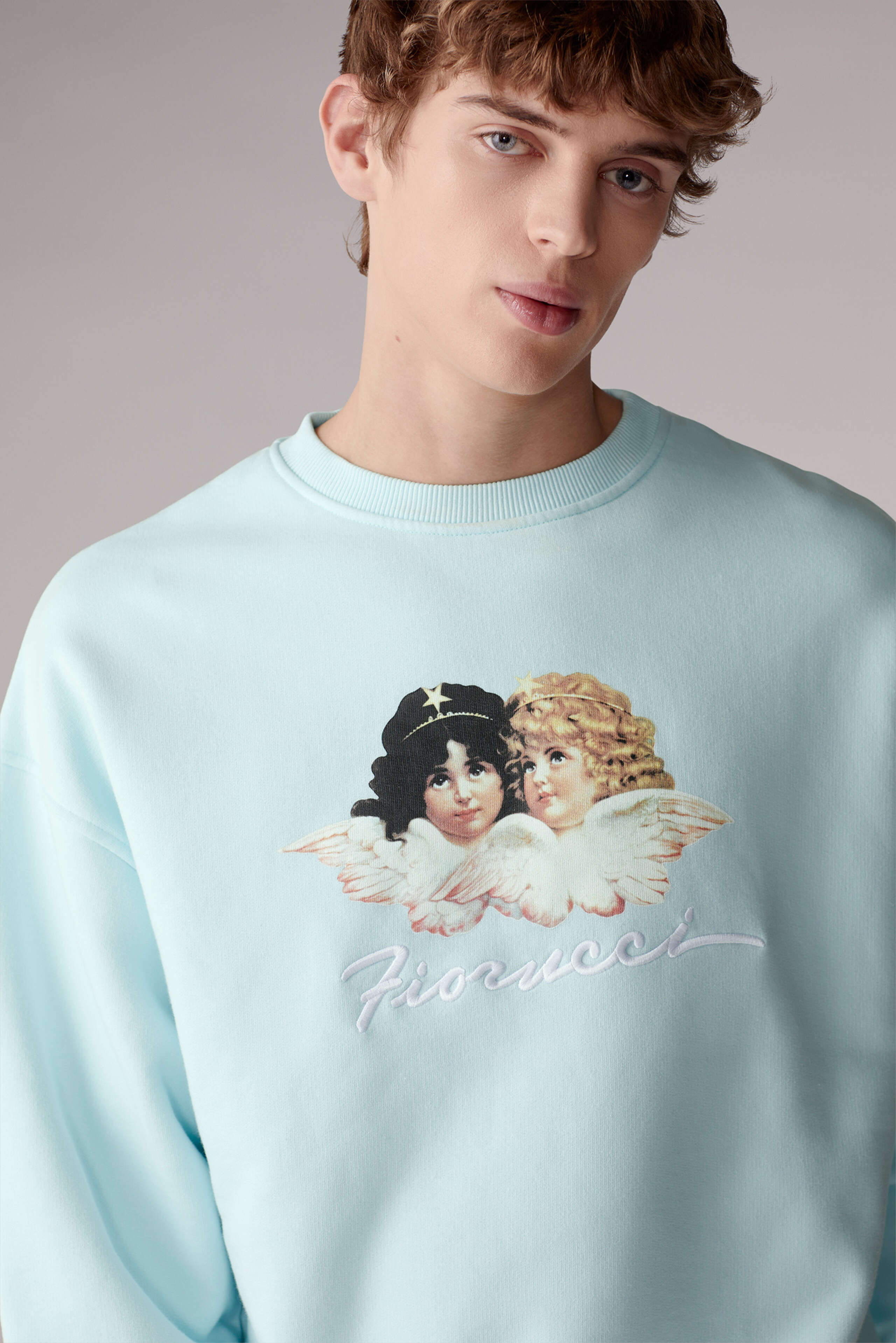 Fiorucci Official Online Store | Angels Squiggle Logo Sweatshirt Blue ...
