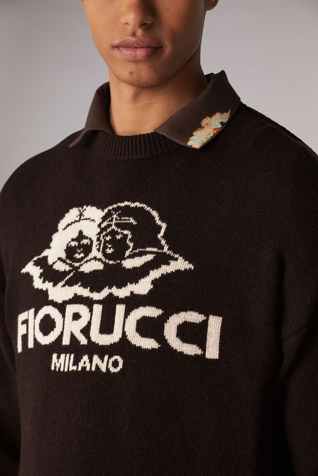 Fiorucci Official Online Store | Unisex Milano Angels Knit Jumper Brown ...