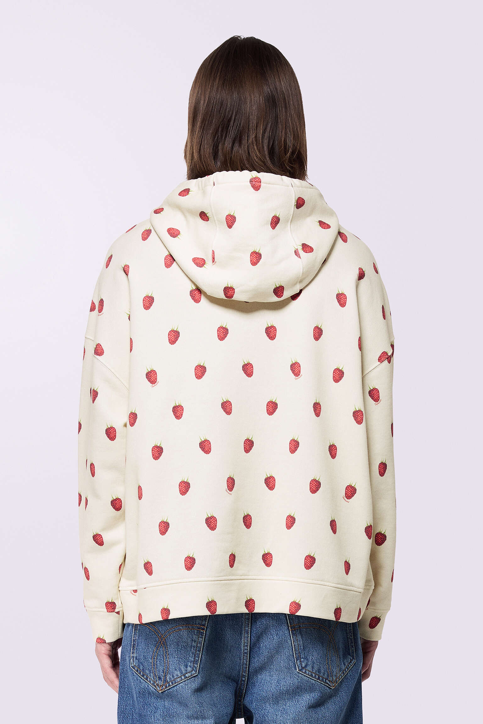 Fiorucci Official Online Store | Unisex Raspberry Print Hoodie Cream ...